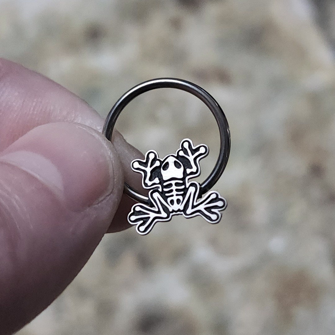 Skeleton Frog Ring for Septum & Daith Piercings, Conch Earring, Sold ...
