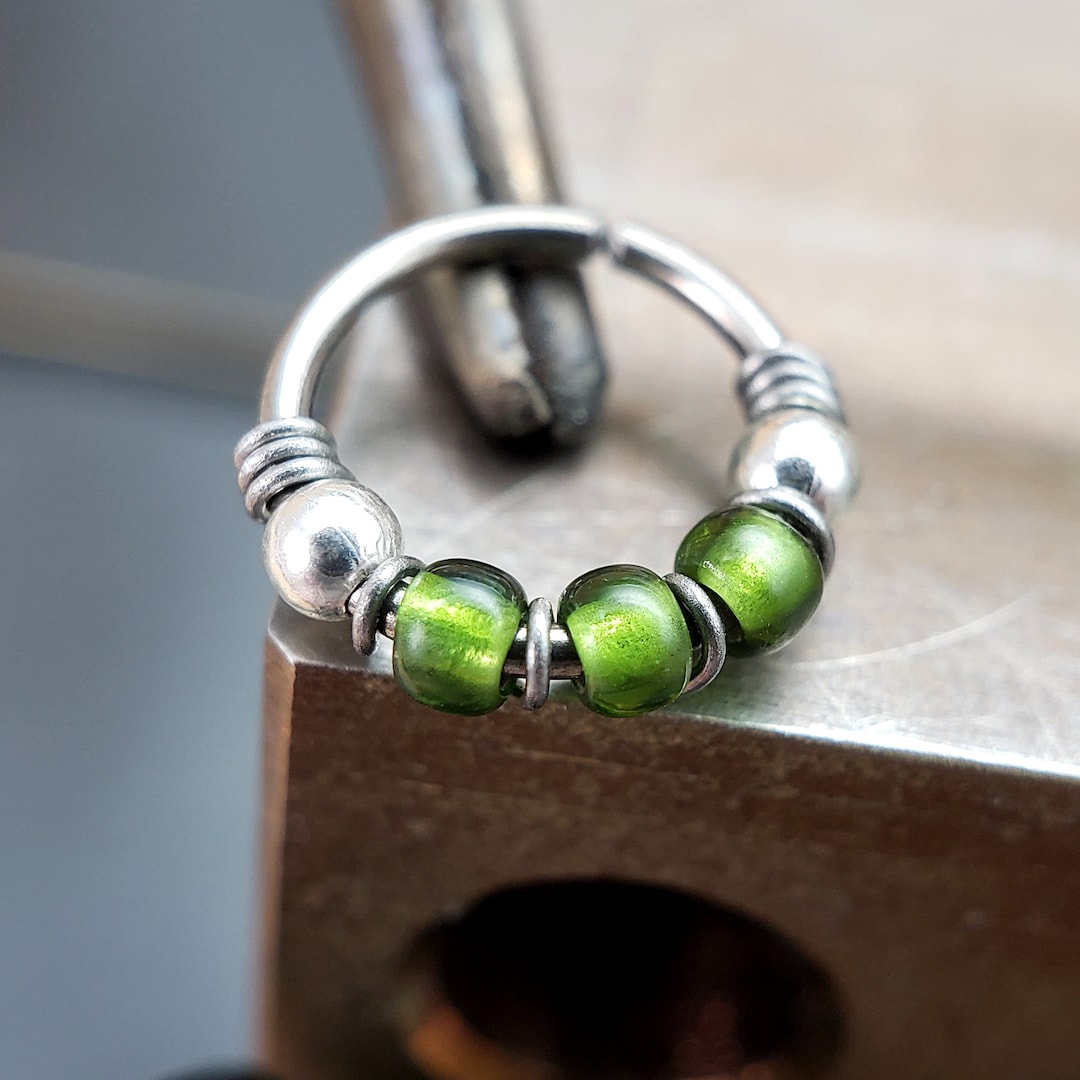 Ornate - Delicate Beaded Nose Ring - Choose the Color - Nickel-free ...