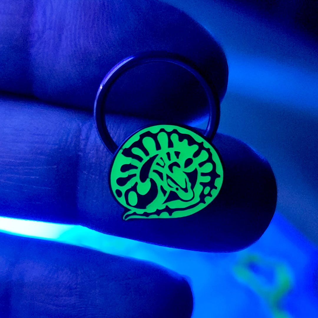 16G Green Glow in the Dark Ball Python Captive Bead Ring - Ball Python ...