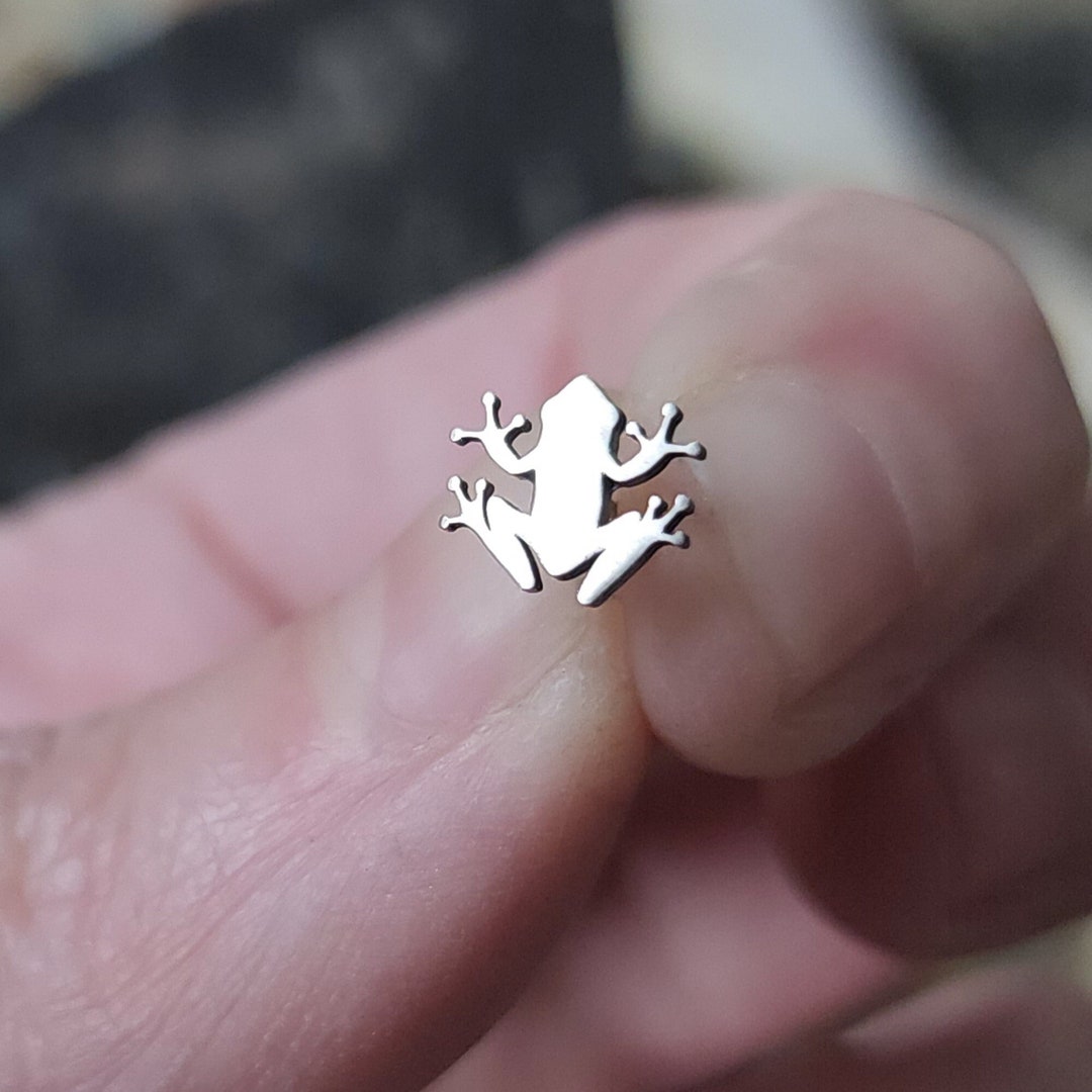 Tree Frog Stud for Nose, Tragus, Conch Helix Piercings Flexible Push ...