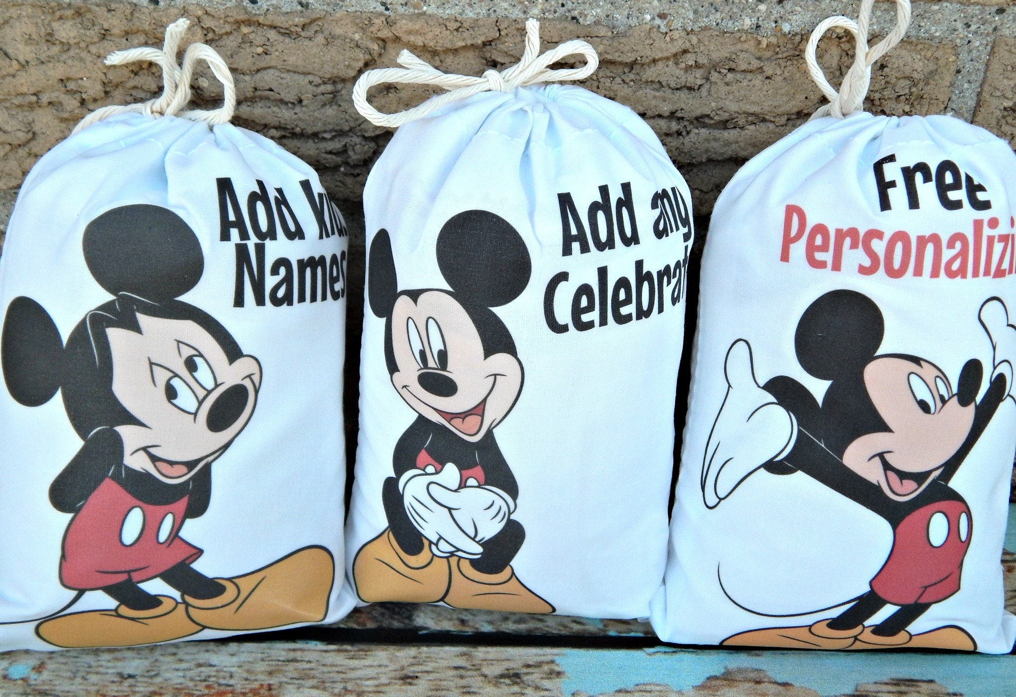 10 Mickey Mouse Favor Bags Cartoon Birthday Party Bags for | Etsy