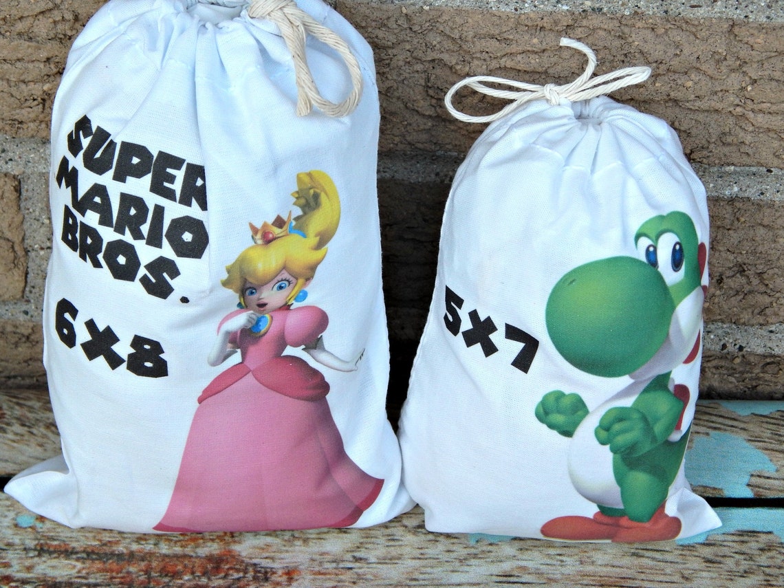 7 Super Mario Brothers Favor Bags Birthday Party Bags Mario | Etsy