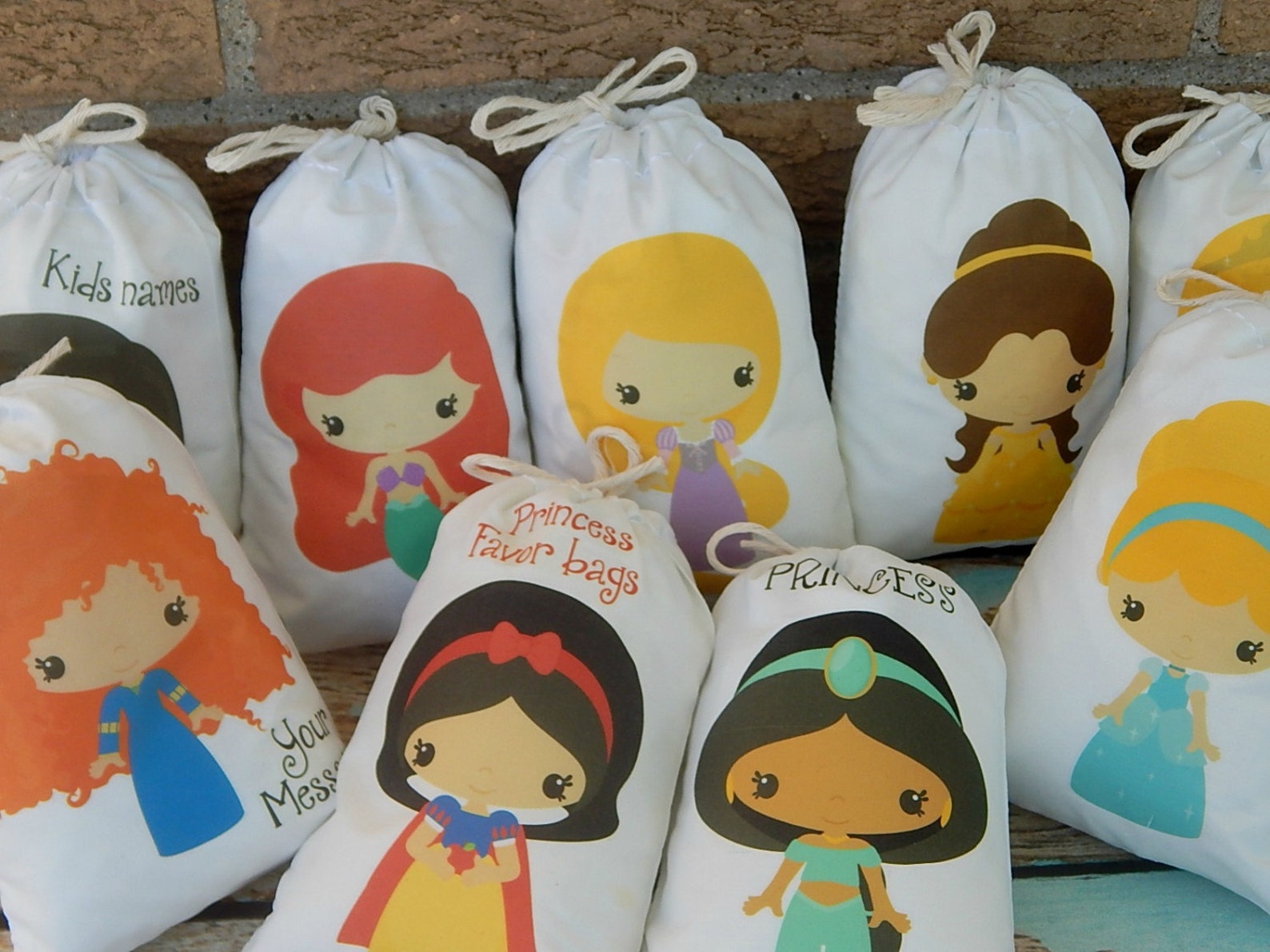 9 Princess Favor Bags Birthday Party Bags Group 1 Great for | Etsy