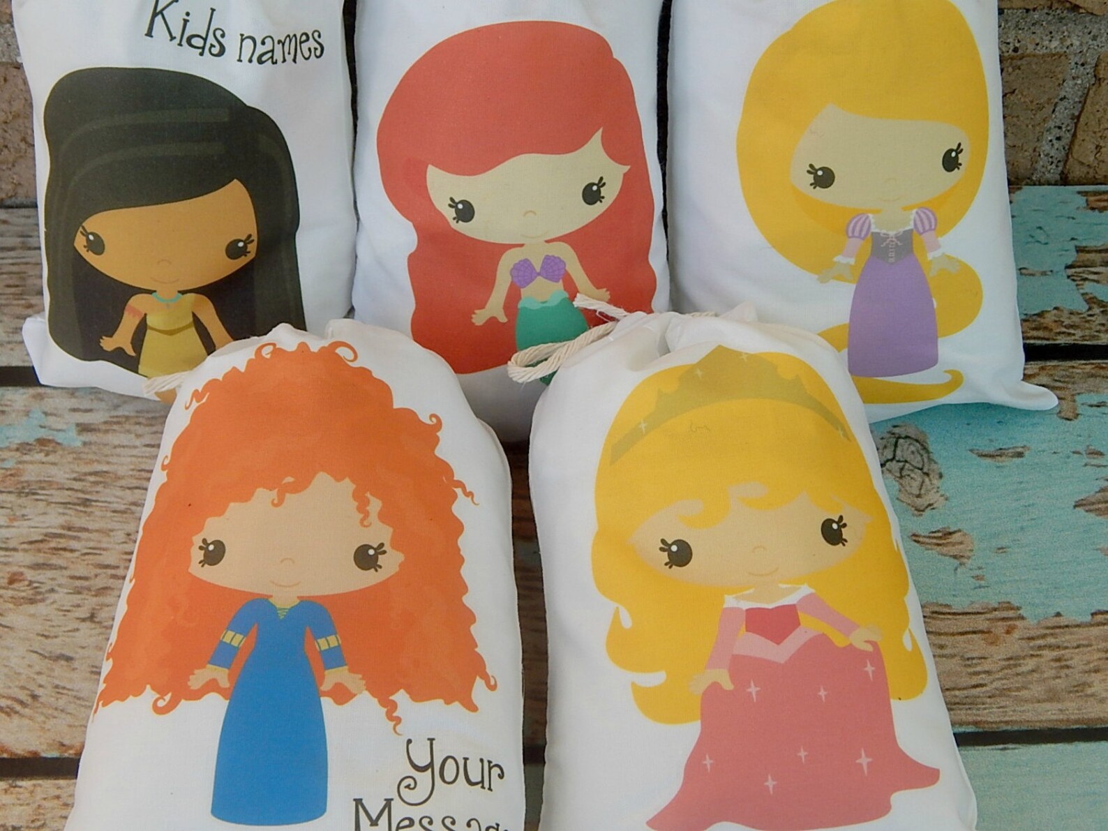 9 Princess Favor Bags Birthday Party Bags Group 1 Great for | Etsy