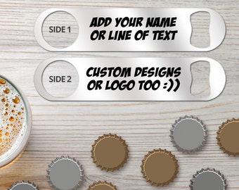 Personalised Neon Orange Bar Blade, Bottle Opener Bar Key Speed Opener ...