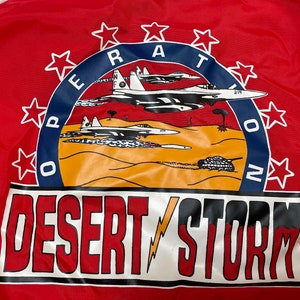 Vintage Desert Storm Jacket Red White Blue Bomber Satin 90's XL Made in ...