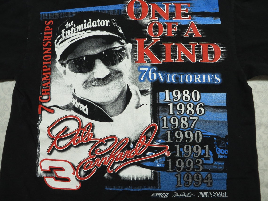 Vintage Dale Earnhardt Tee Shirt Black One of a Kind NASCAR - Etsy