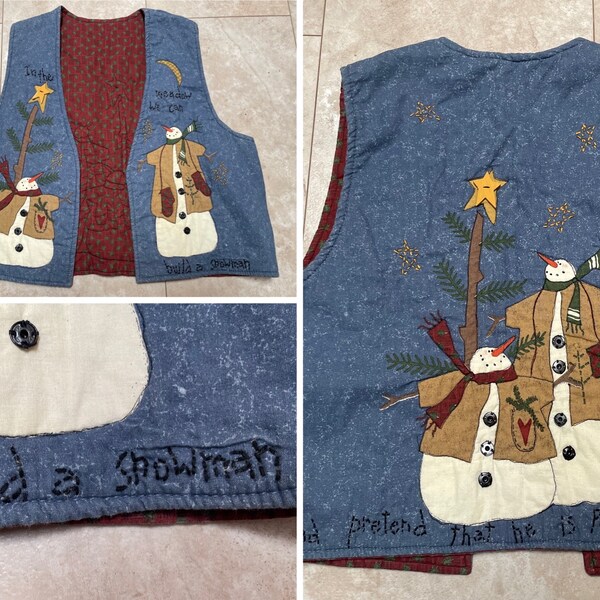 Snowman Vest - Etsy