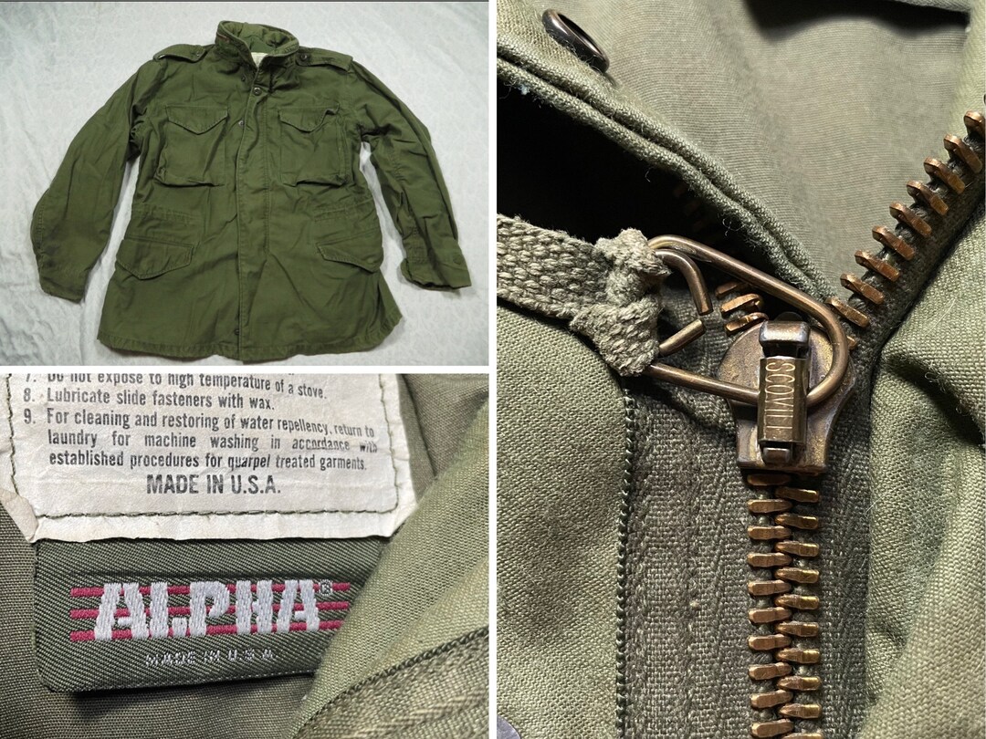Vintage M65 Field Coat Green Alpha Industries Scovill Zipper 90’s ...