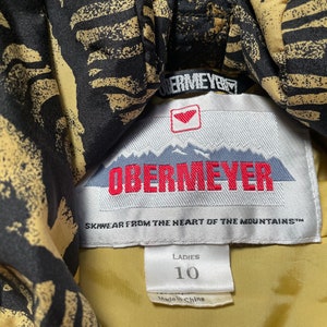 Vintage Obermeyer Ski Jacket Yellow Black Animal Print 90s Womens Size ...