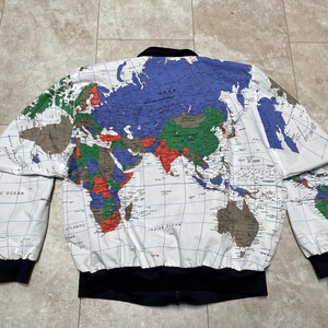 Vintage Kuckenbecker Koats World Map Jacket Bomber Print 80's Men's XL ...