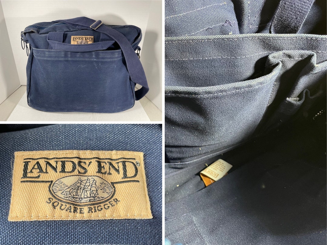 Vintage Land's End Square Rigger Bag Blue Messenger - Etsy