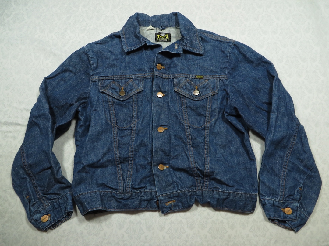 Vintage Maverick Denim Jacket: 70s Dark Blue Jean, Men's Large - Etsy