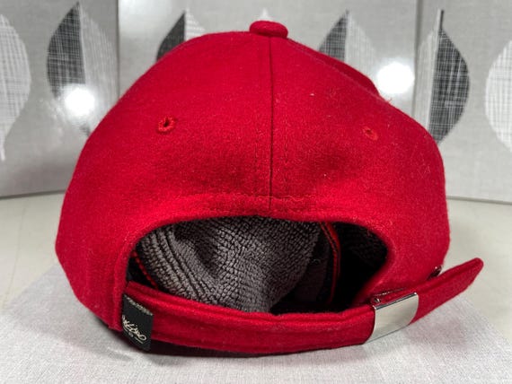 Vintage Mossimo Hat Red Black Logo Strapback Wool Ble… - Gem