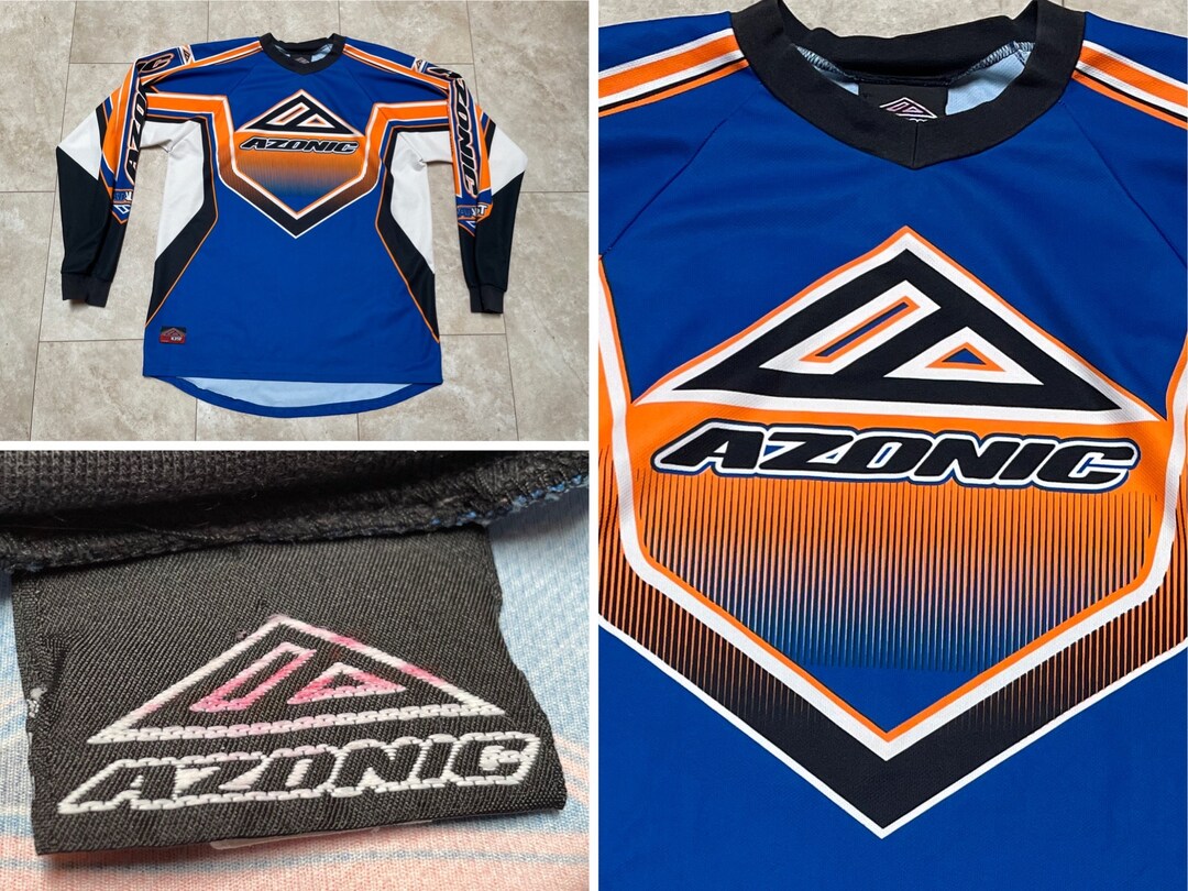Vintage Azonic Jersey Motocross MX Racing Blue Orange Shirt - Etsy
