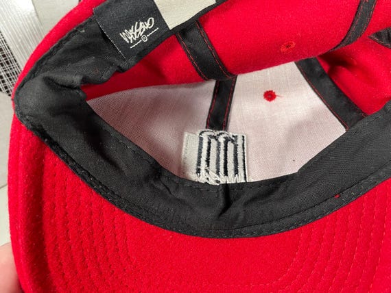 Vintage Mossimo Hat Red Black Logo Strapback Wool Ble… - Gem