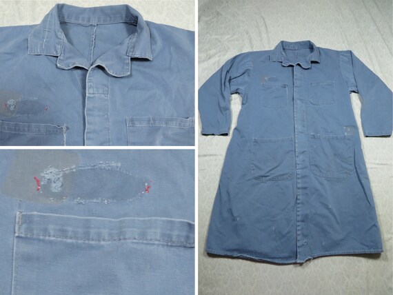 Vintage Mechanics Coat Blue Lab Distressed Work Wear … - Gem