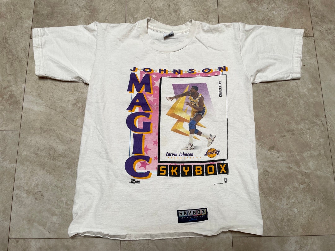 Vintage Magic Johnson Tee Shirt Salem Skybox White Men's 90's Medium ...