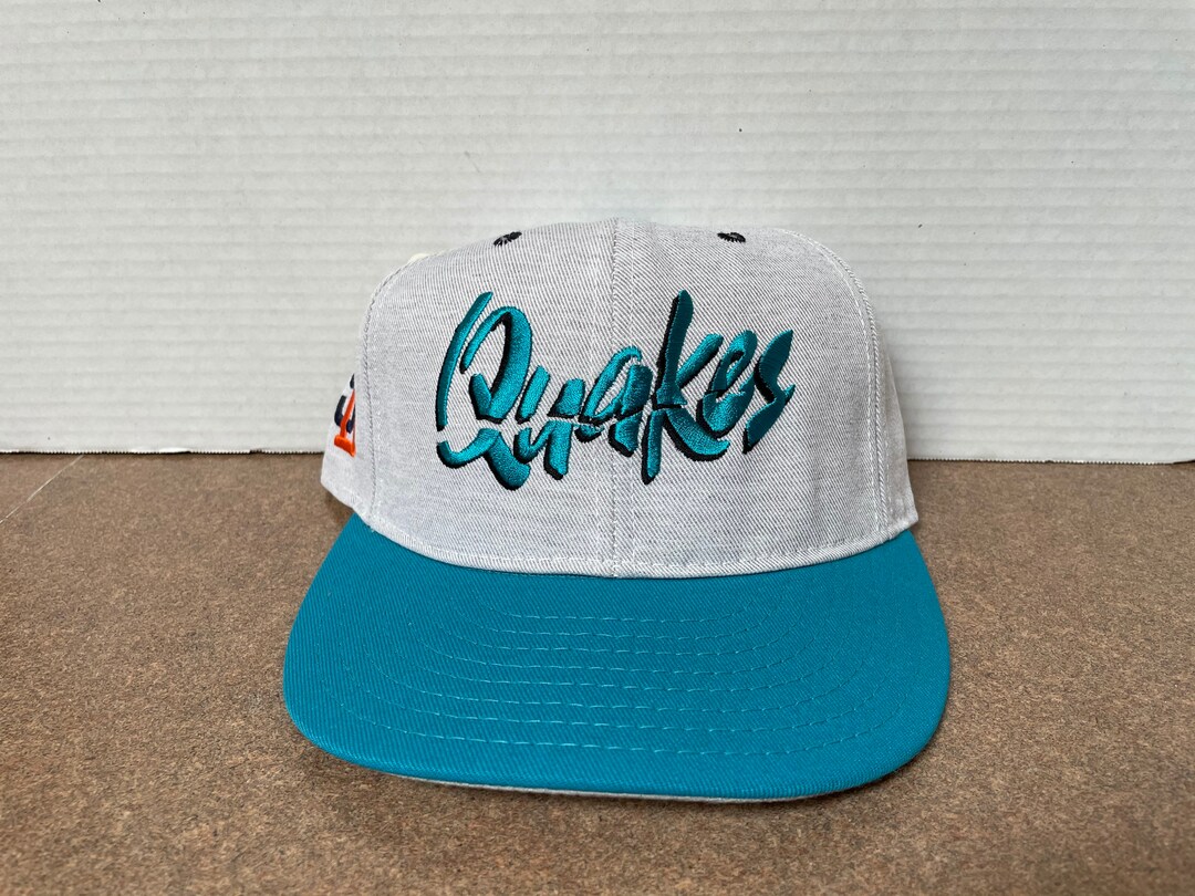 Vintage Quakes Hat Baseball Grey Blue Snapback Deadstock Tags New 90s ...