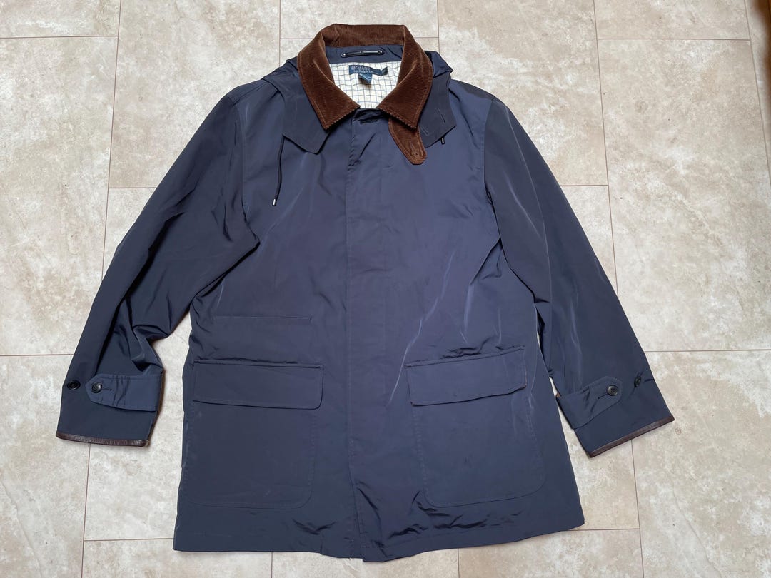 Vintage Polo Jacket Ralph Lauren Blue Corduroy Collar Hood 90's Men's Large - Etsy