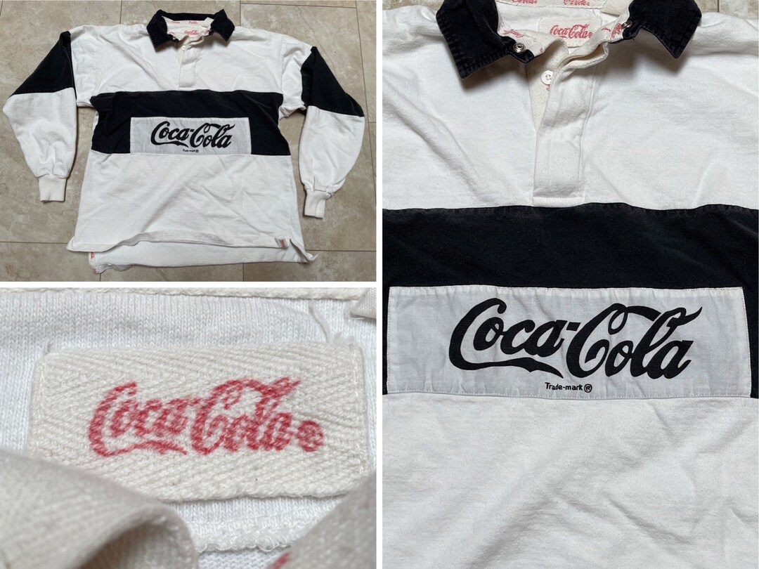 Vintage Coca Cola Rugby Shirt White Black 90's Small - Etsy