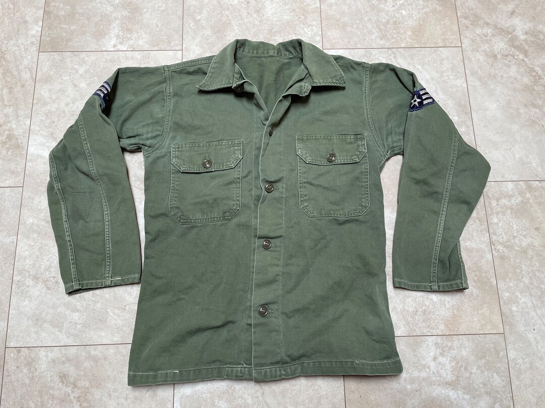 Vintage Military Shirt: Sateen OG 107, Olive Green, 70s, Medium - Etsy