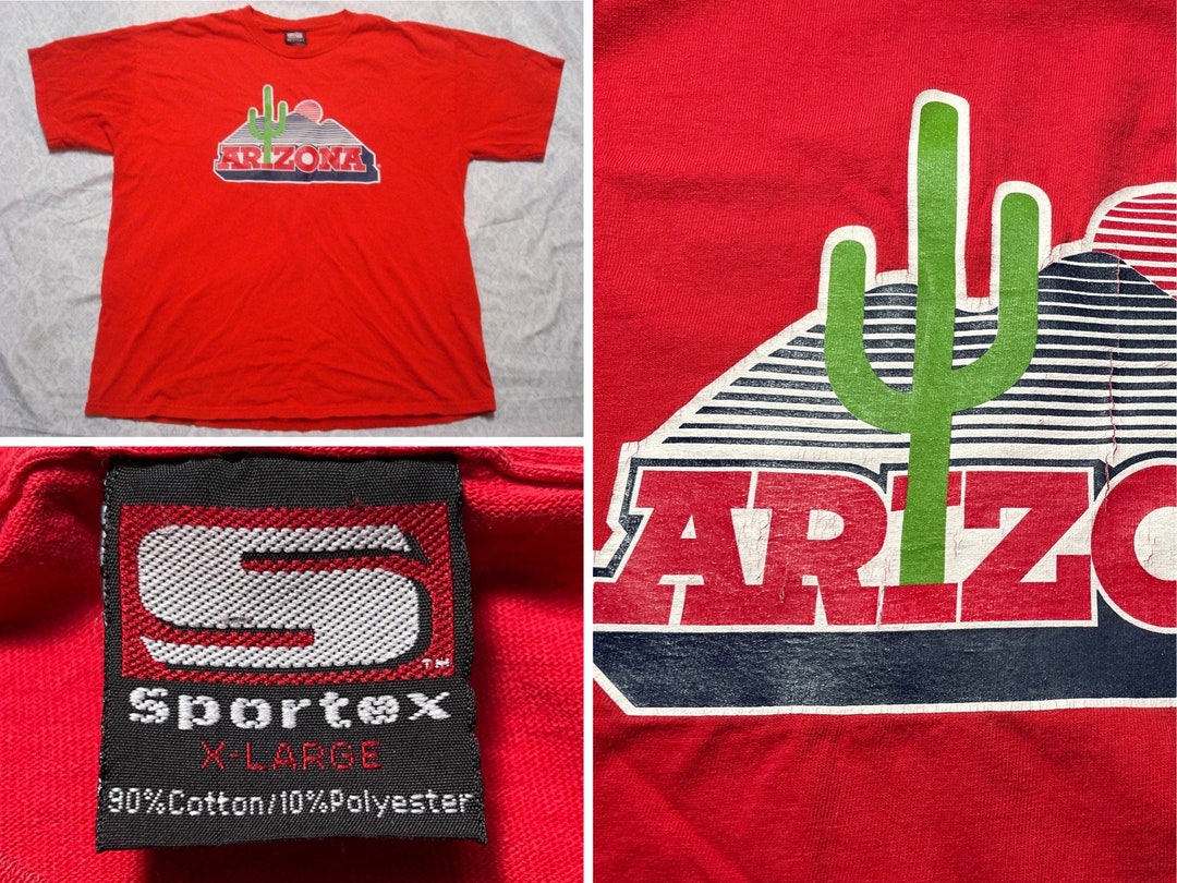 Vintage Arizona Wildcats Tee Shirt Red Sunset Logo Cactus Sportex 90s ...