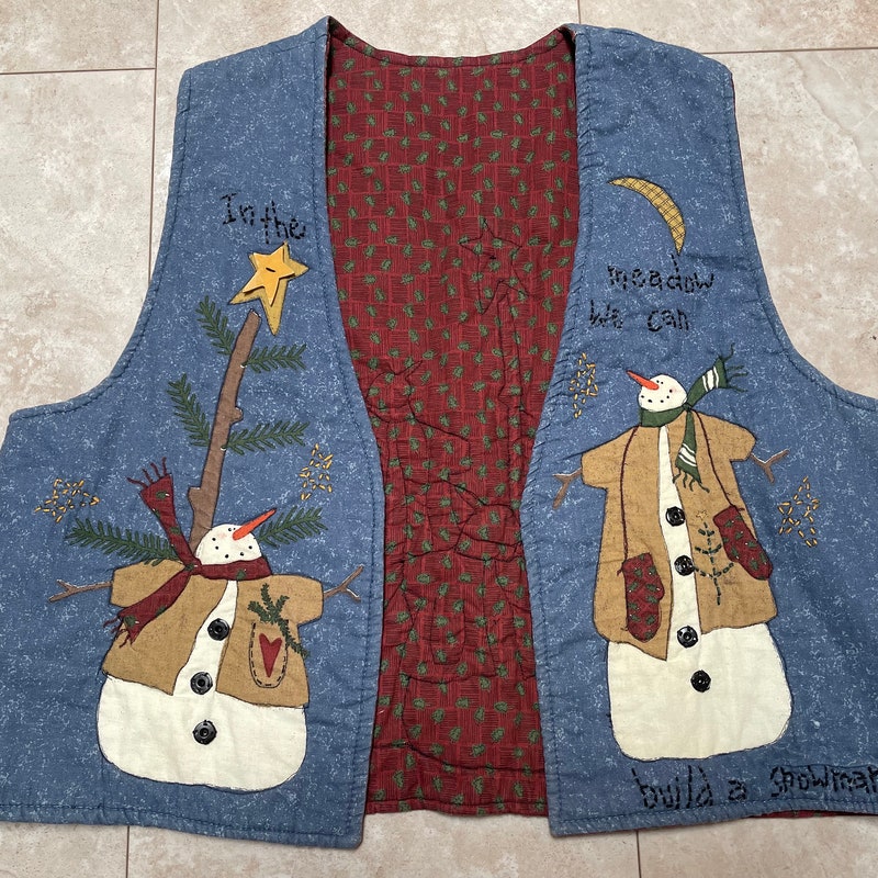 Snowman Vest - Etsy