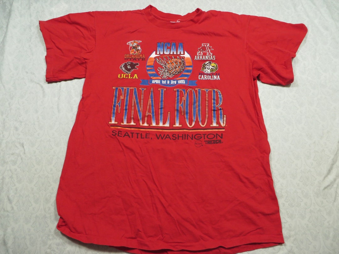 Vintage Final Four Tee Shirt 1995 Basketball Red UCLA North Carolina ...