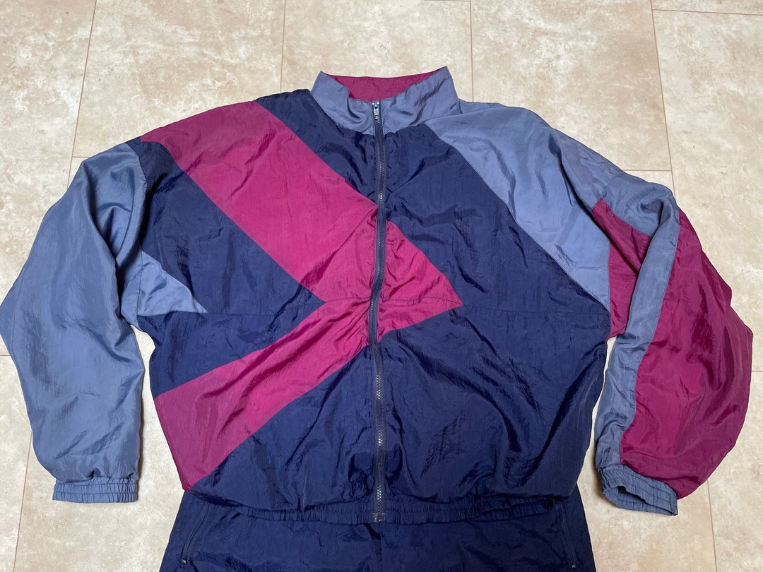 Vintage Avait Sportif Track Suit Blue Purple Jacket Pants Sweat 90's ...