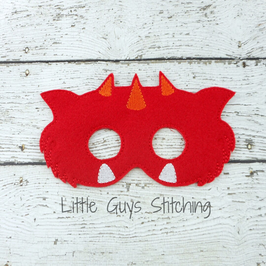 Triceratops Kids Face Mask: Dinosaur Dragon Costume for Halloween ...