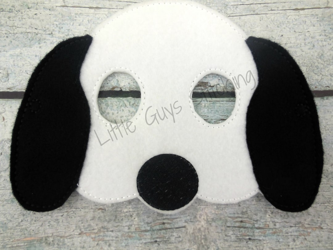 Black and White Puppy Dog Mask, Felt Beagle Mask, Halloween Costume - Etsy
