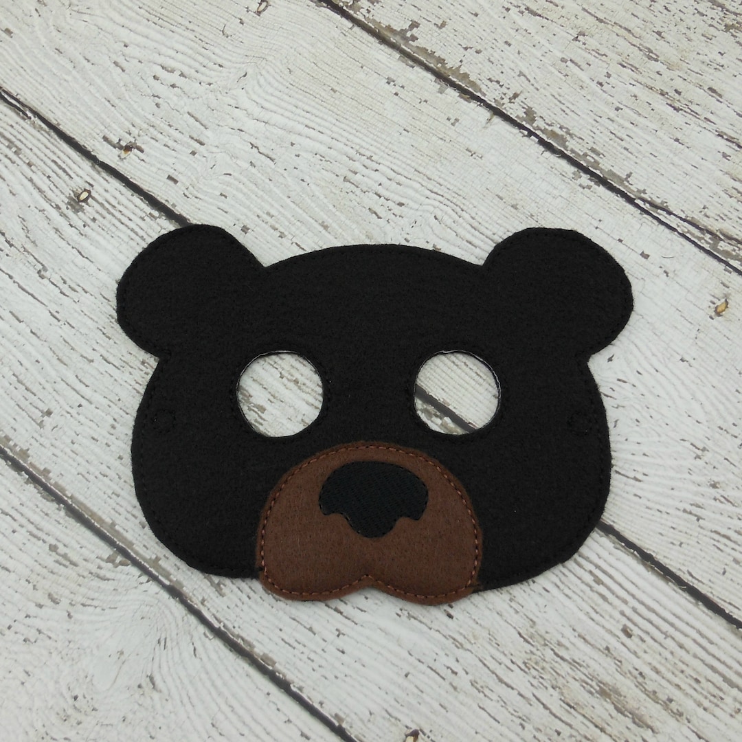 Bear Mask - Black Bear Mask - Woodland Bear - Animal Mask - Woodland ...