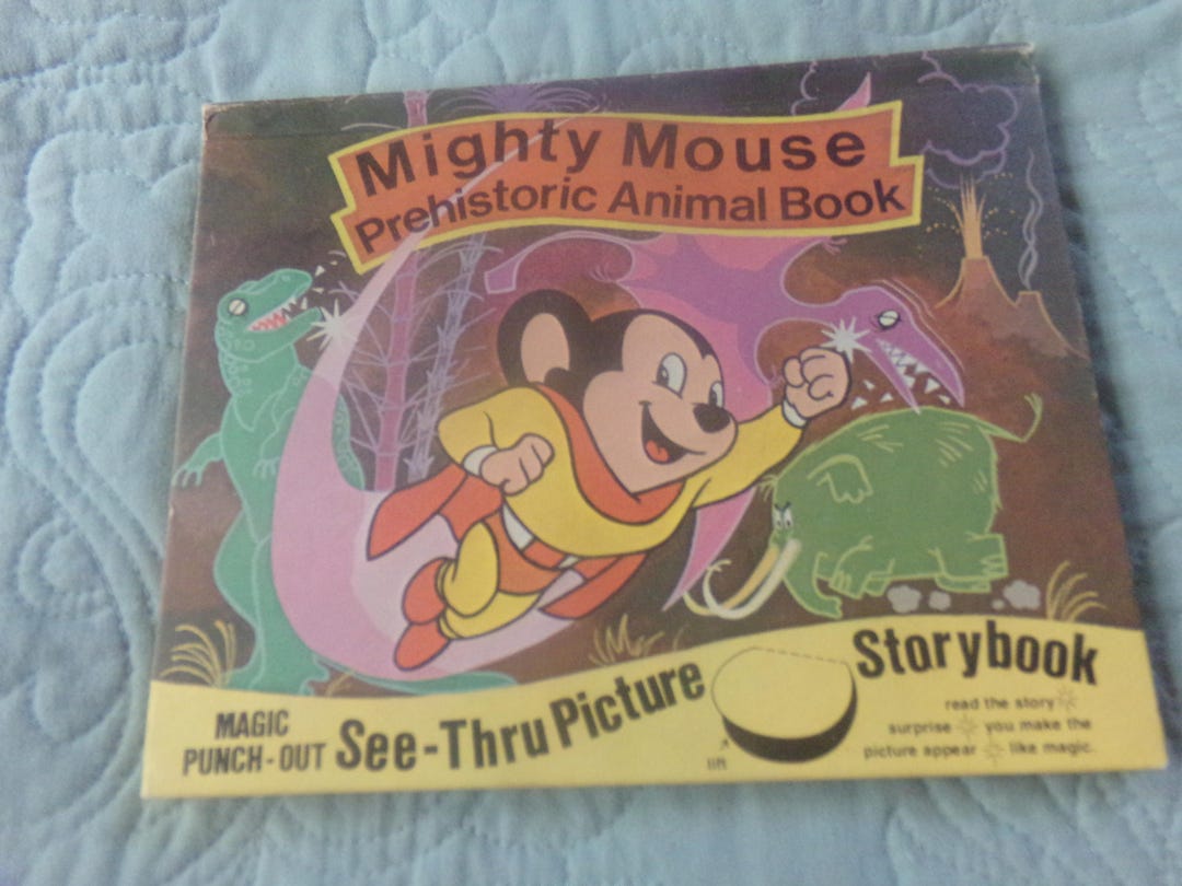 Mighty Mouse Prehistoric Animal Book Magic Punch-out See-thru Picture ...