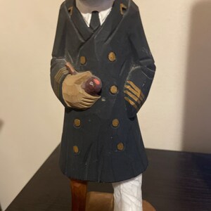 Nautical Folk Art "hand Carved" Sea Captain Hand Painted 12 ...