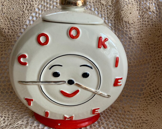 Cooke Time Clock Cookie Jar USA 203 Mid Century 1950s-1960s Rare - Etsy