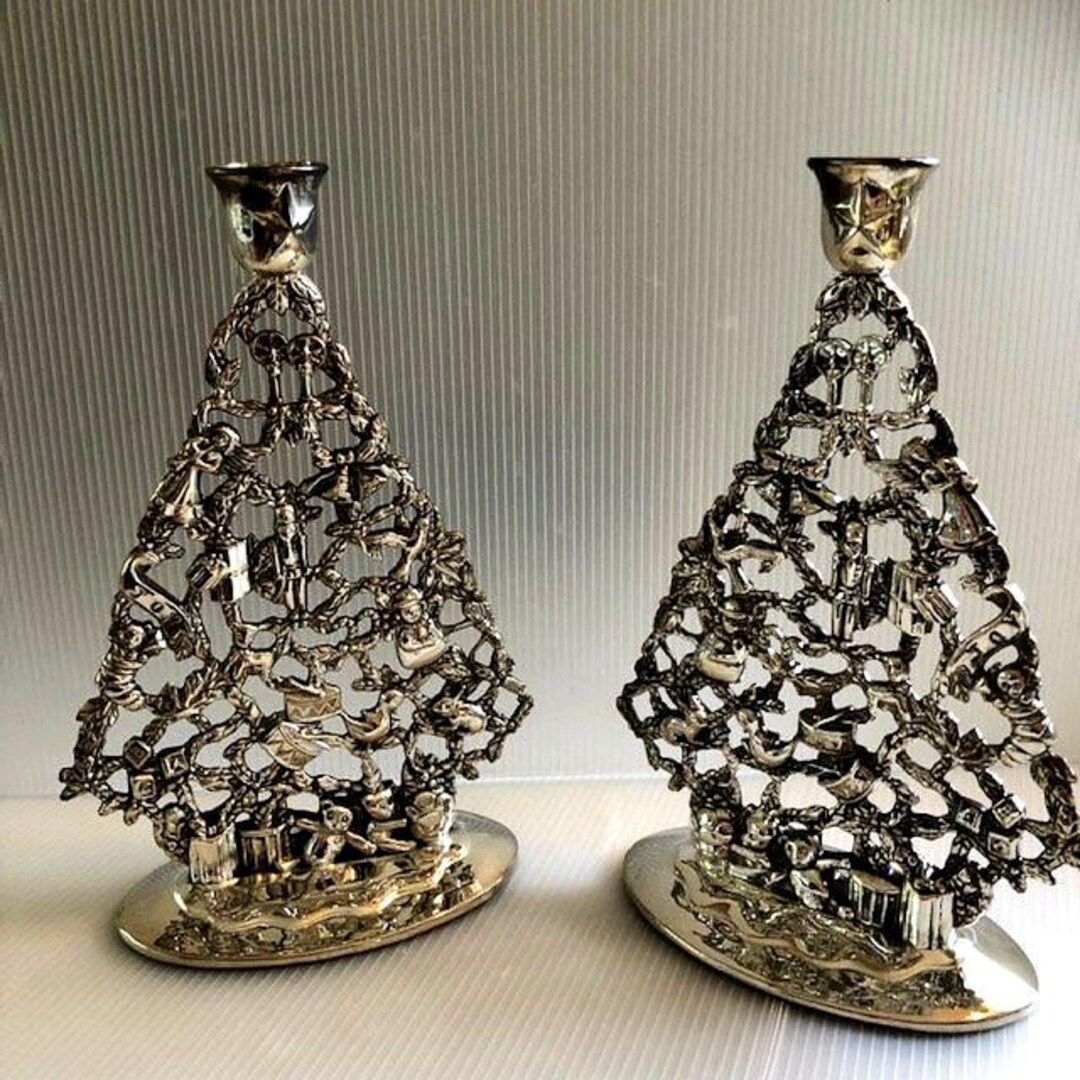 Godinger "holiday Collection" Set of 2 "christmas Tree Candle Holder ...