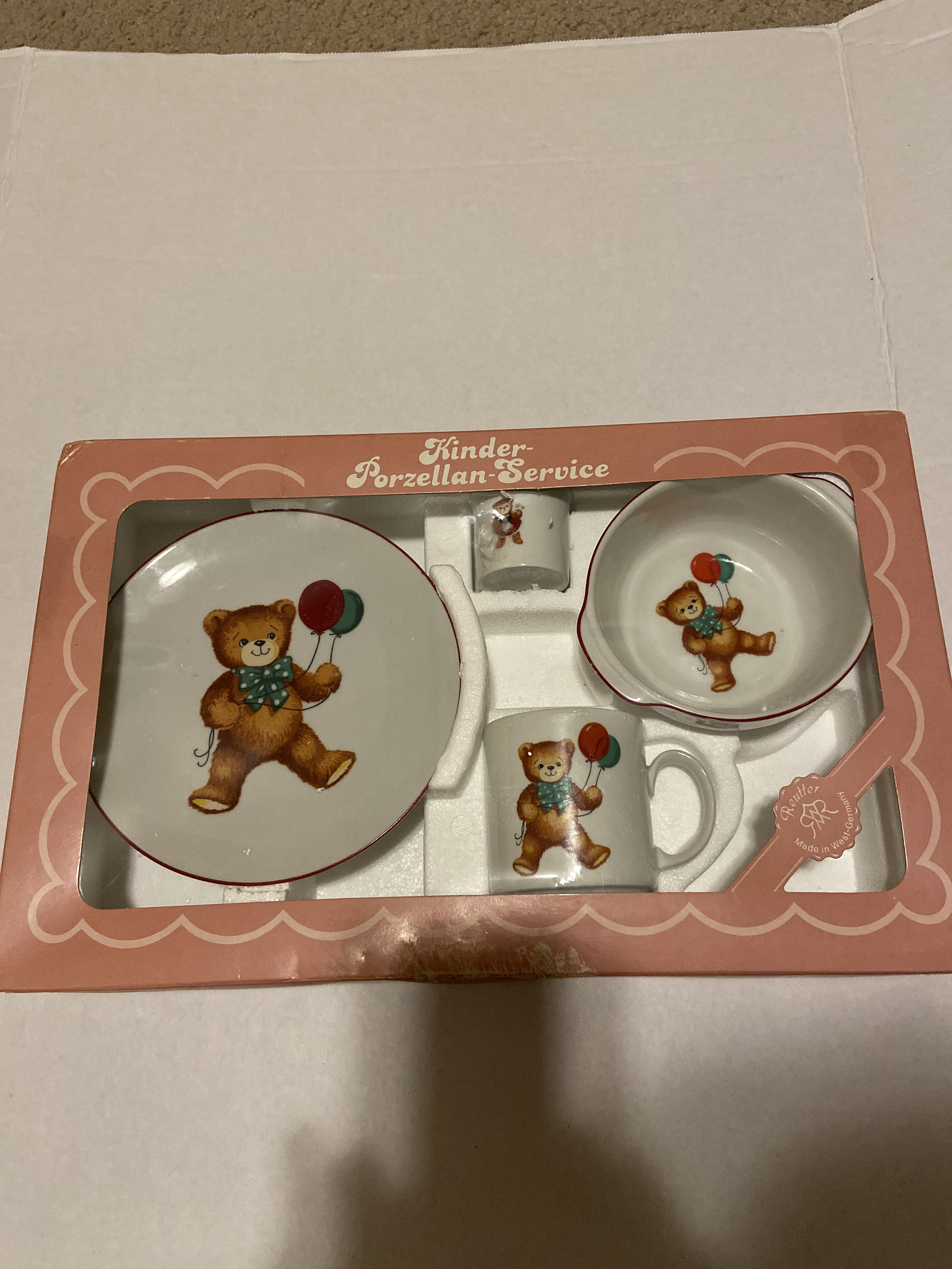 Reutter "kinder Porzellan (porcelain) Service" Four Piece Set Made in ...