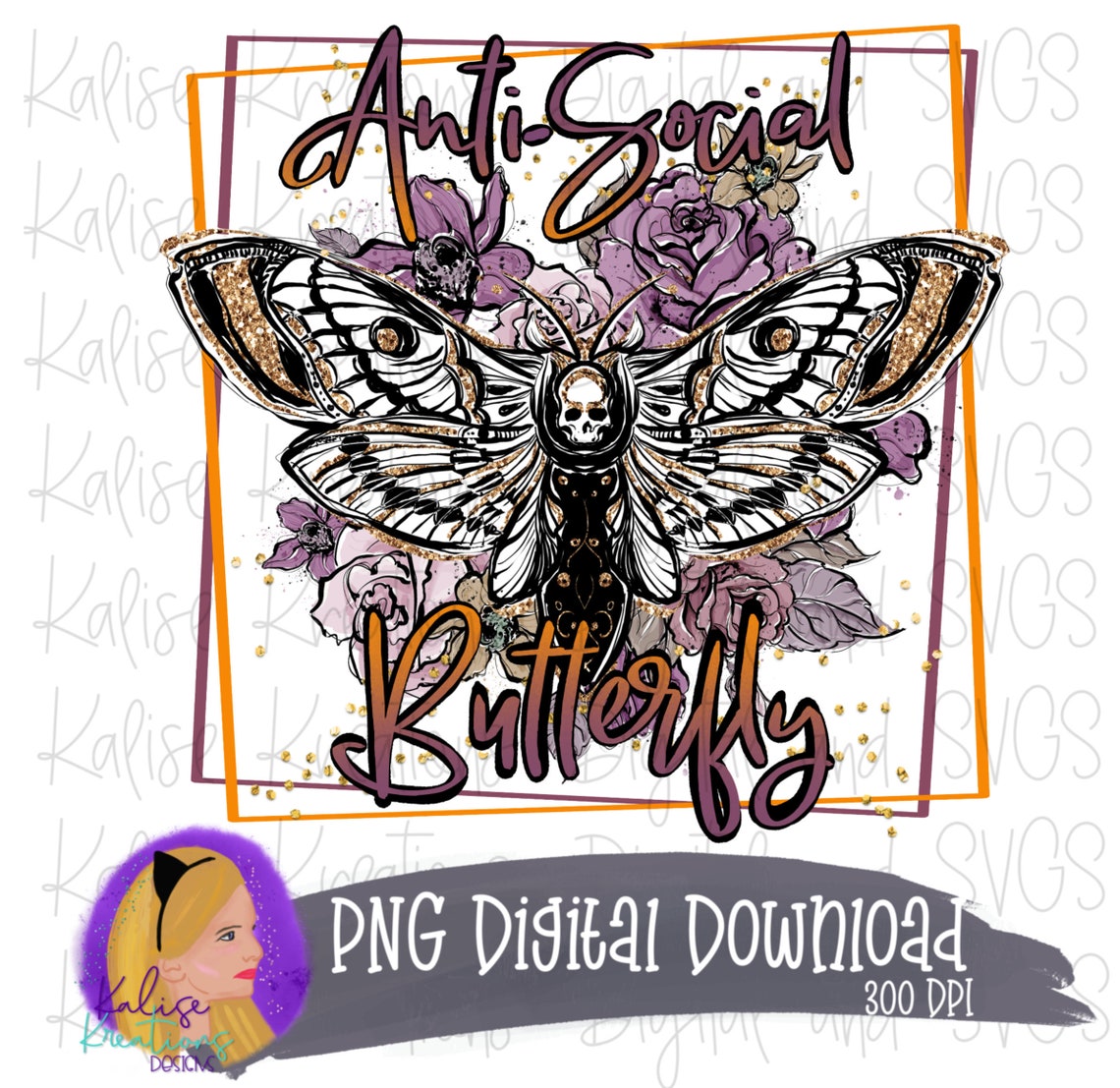 Anti-social Butterfly PNG - Etsy