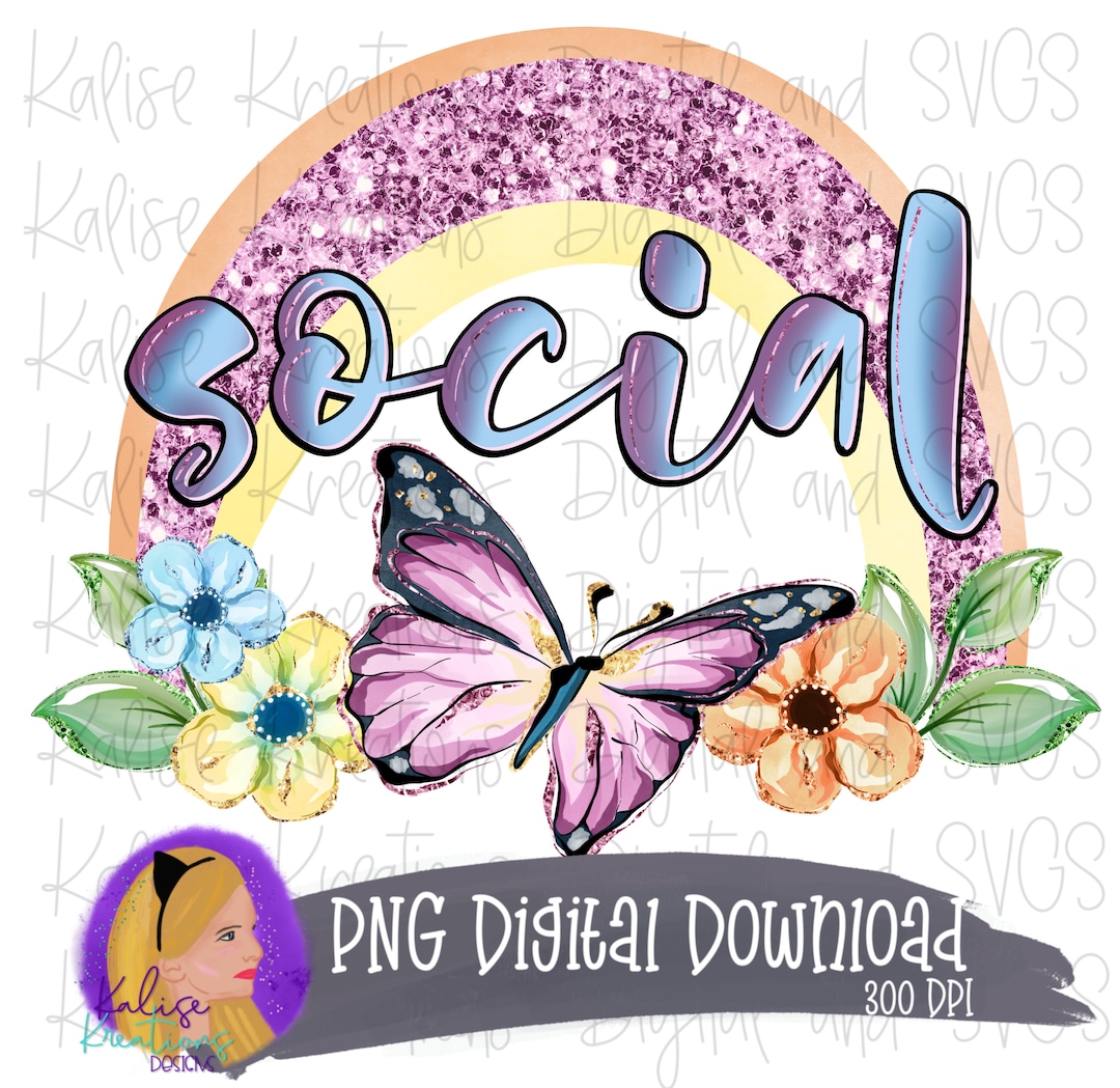 Social Butterfly PNG - Etsy