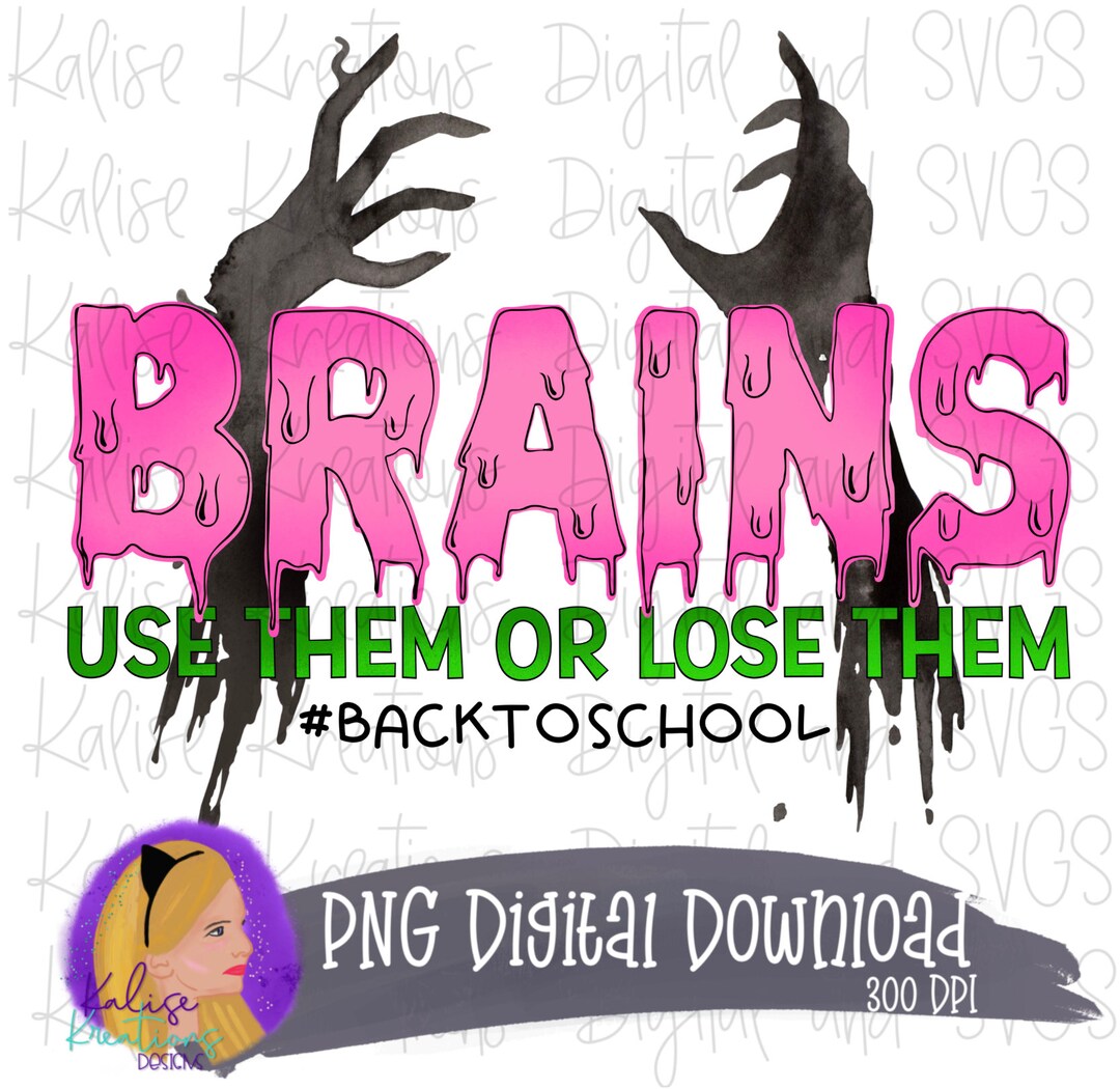 Brains, Use Then or Lose Them PNG - Etsy