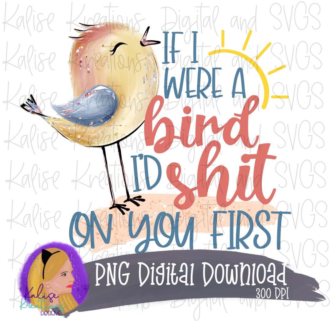 If I Were a Bird I’d Shit on You First PNG - Etsy