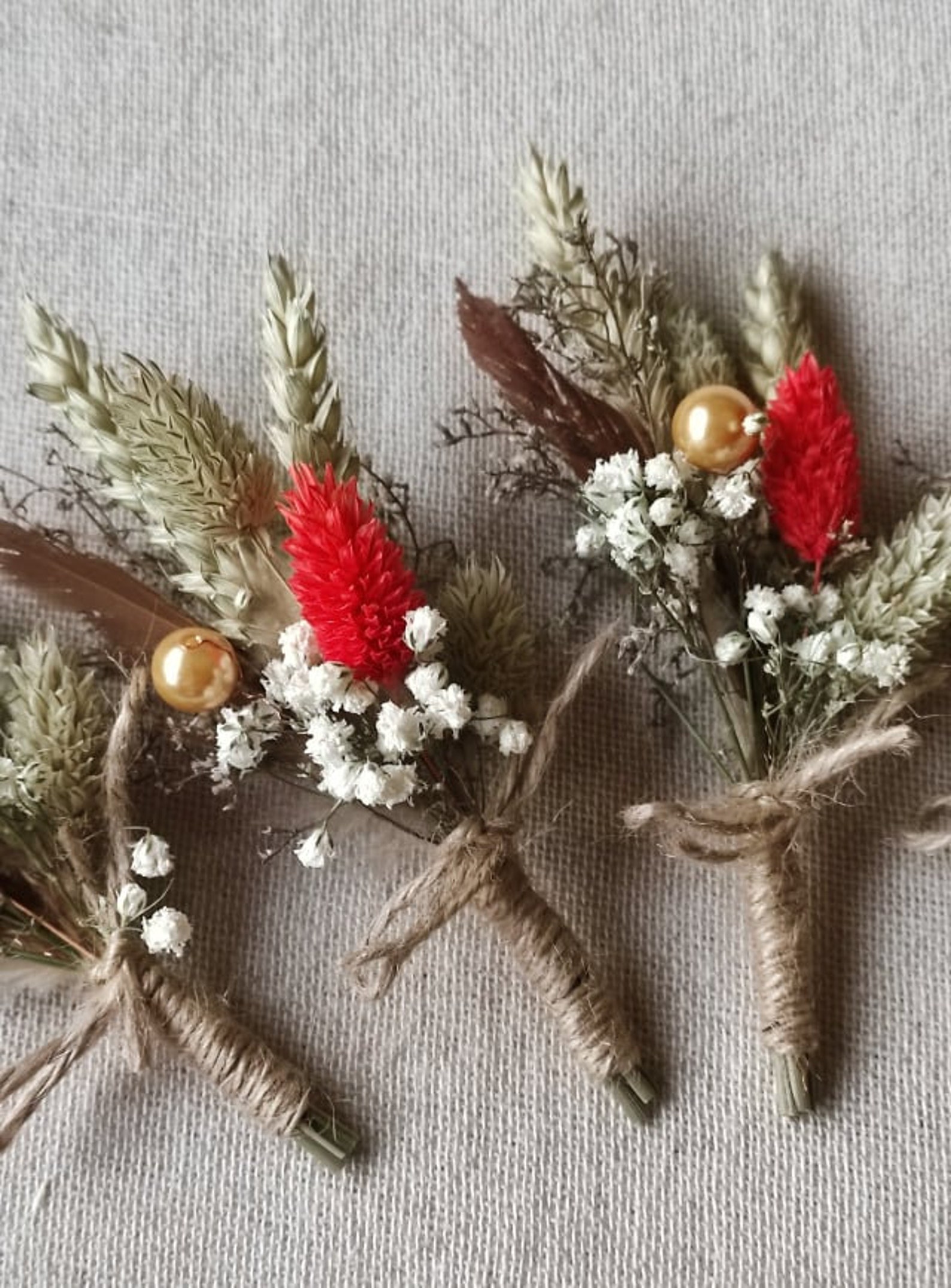 Garden Wedding Country Boutonnieres Set of 6 Rusty Orange - Etsy