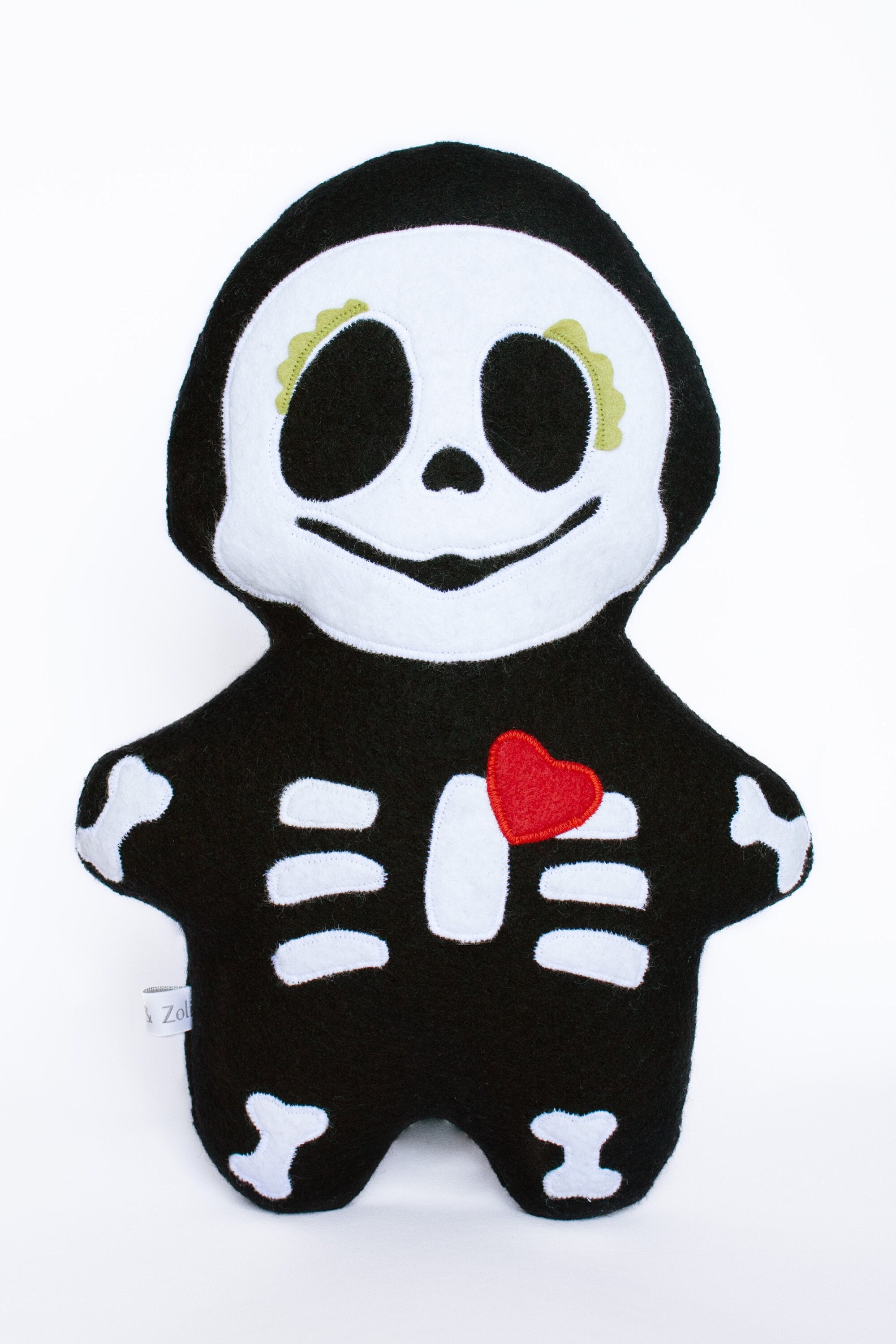 Skeleton Doll Shaped Embroidered Cushion, Creepy Doll Spooky Time ...