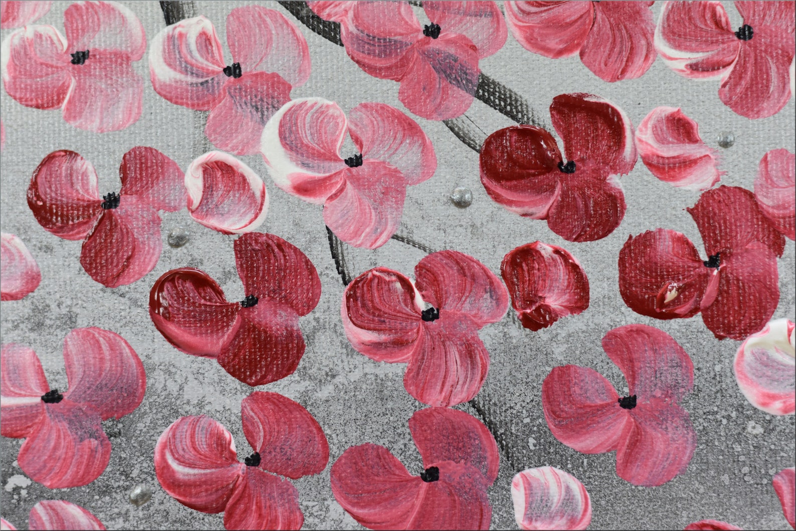Abstract Acrylic Painting Cherry Blossoms Large Painting - Etsy