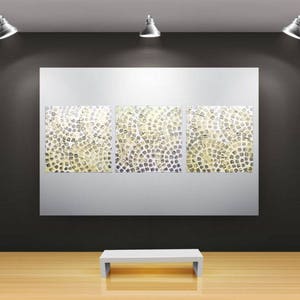 Large Abstract Acrylic Painting, Silver Canvas Wall Art, Minimalist ...