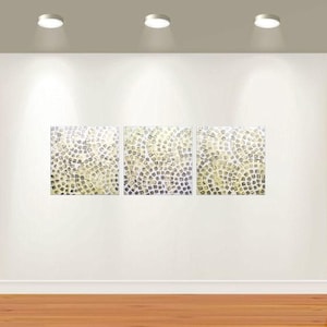 Large Abstract Acrylic Painting, Silver Canvas Wall Art, Minimalist ...