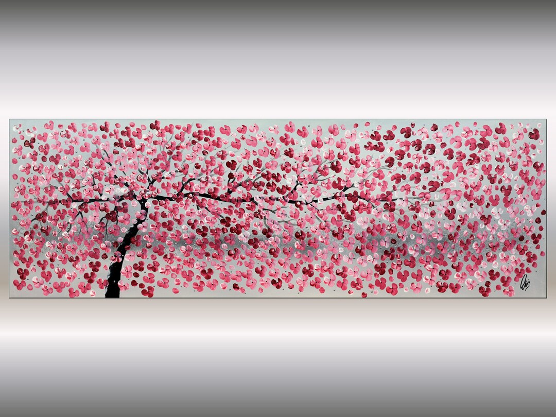 Abstract Acrylic Painting, Cherry Blossoms, Large Painting - Etsy