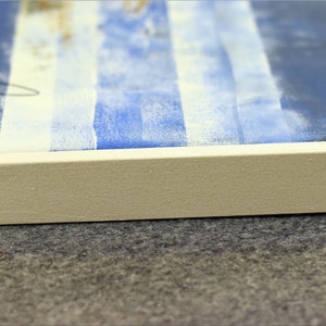 Blue Abstract Painting: Textured Acrylic Canvas Art - White Frame - Etsy