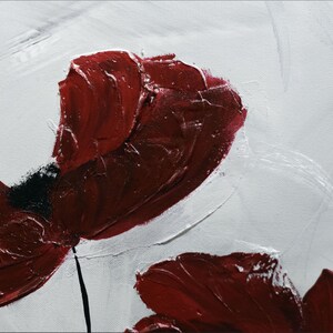 Red Poppies Abstract Acrylic Painting on Canvas - 56x28 - Etsy
